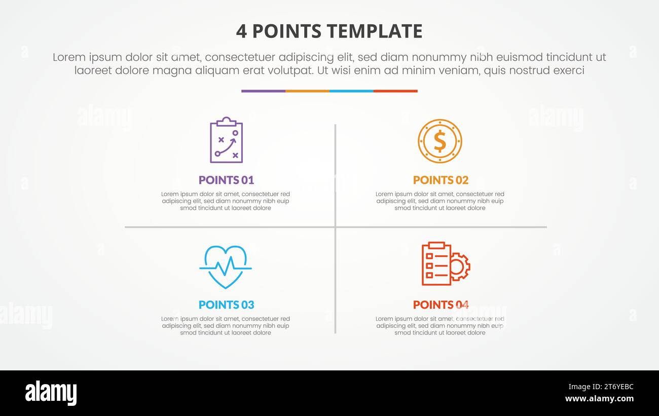 4 points stage template infographic concept for slide presentation with ...