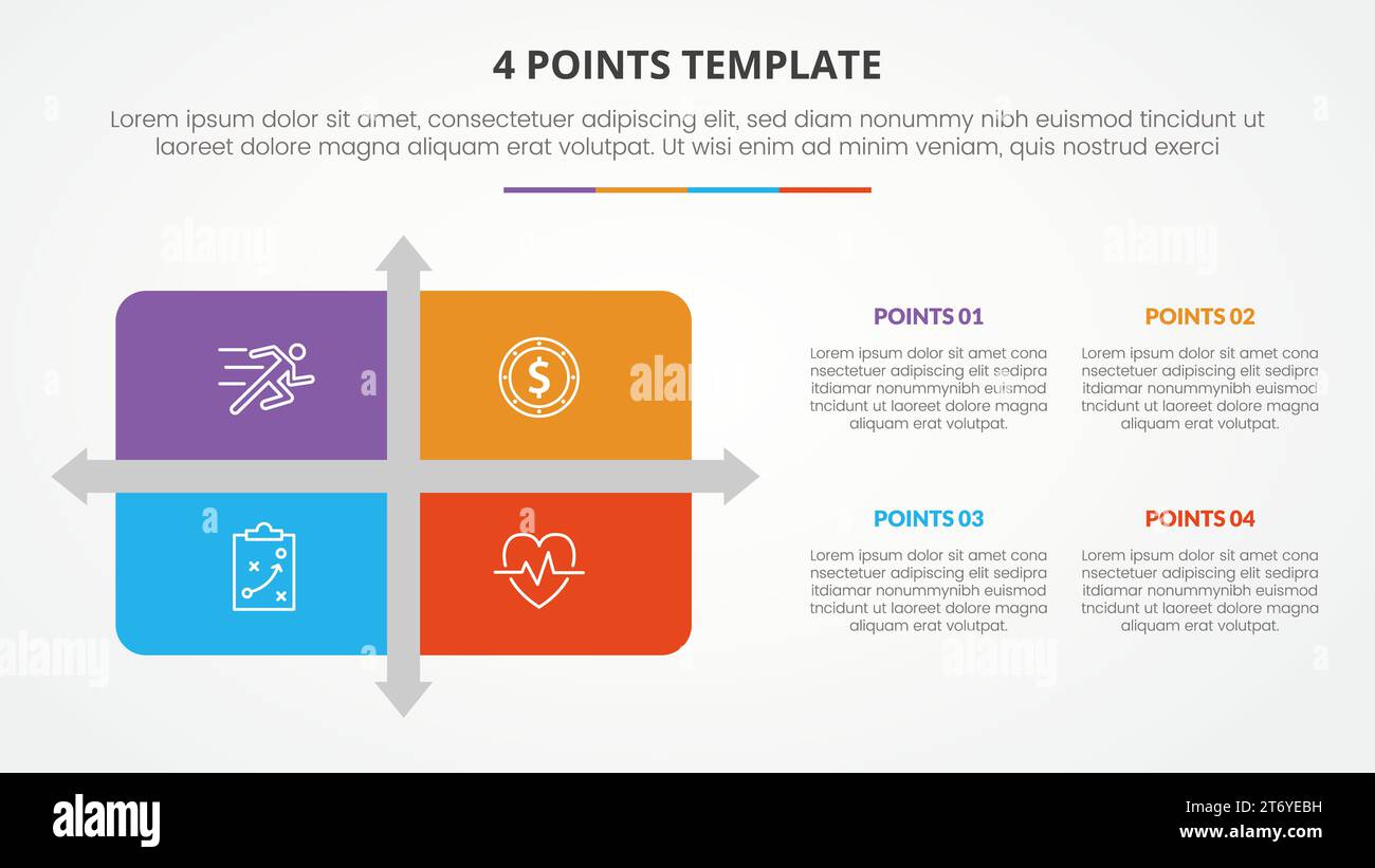 4 points stage template infographic concept for slide presentation with ...