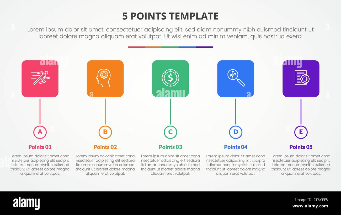 5 points stage template infographic concept for slide presentation with ...