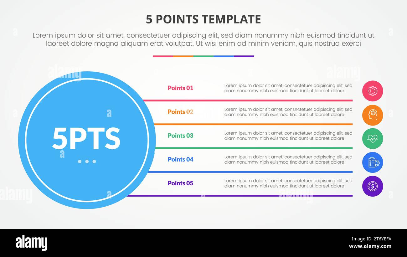 5 points stage template infographic concept for slide presentation with ...