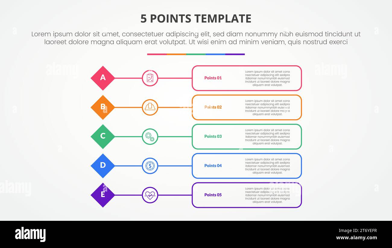 5 points stage template infographic concept for slide presentation with ...