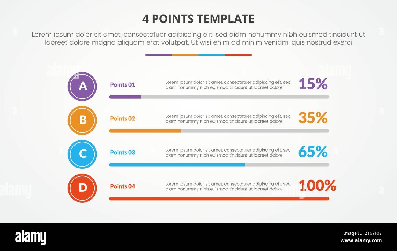 4 points stage template infographic concept for slide presentation with ...