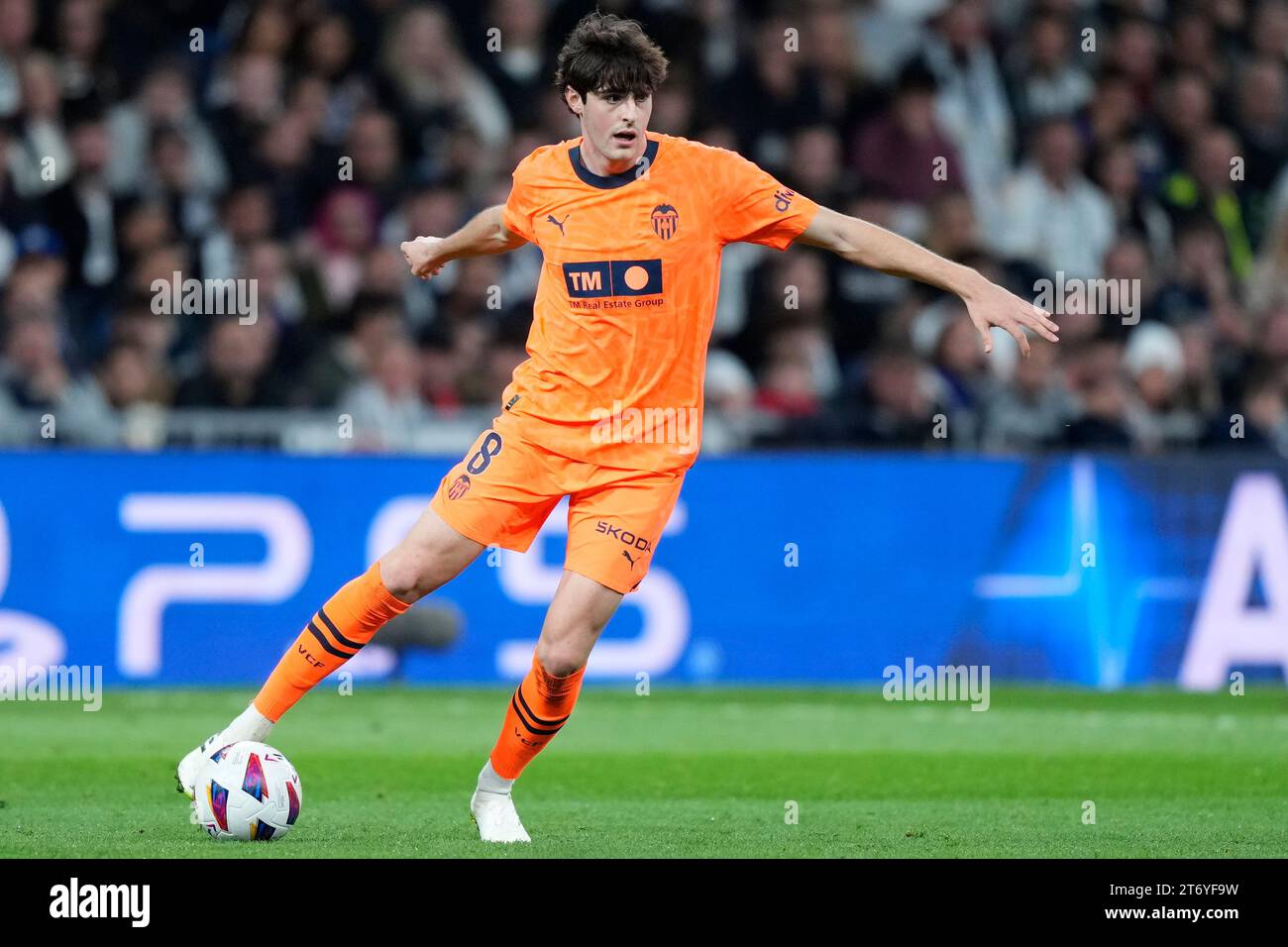 Javi Guerra of Valencia CF during the La Liga match between Real Madrid ...