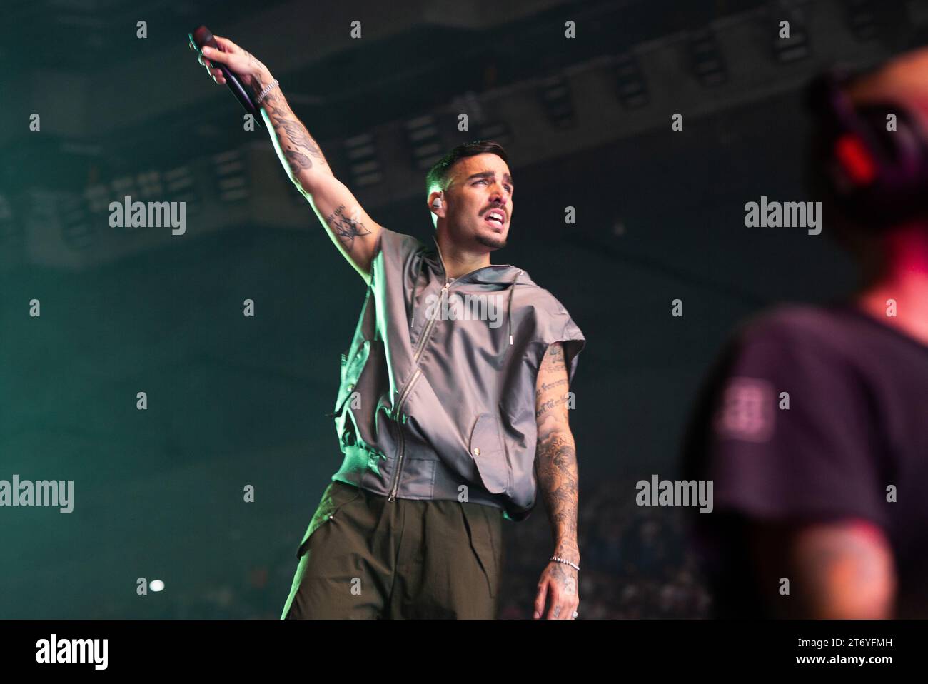 The singer Daniel Heredia Vidal, known as Rels B performs during the concert at the Wizcenter in ...