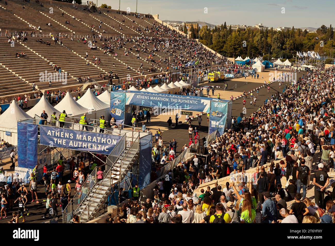 Athens Classic Marathon, panathenaic stadium Stock Photo - Alamy