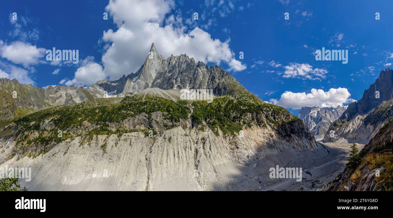 Chamonix valley mountain panorama landscape with beautiful stunning ...