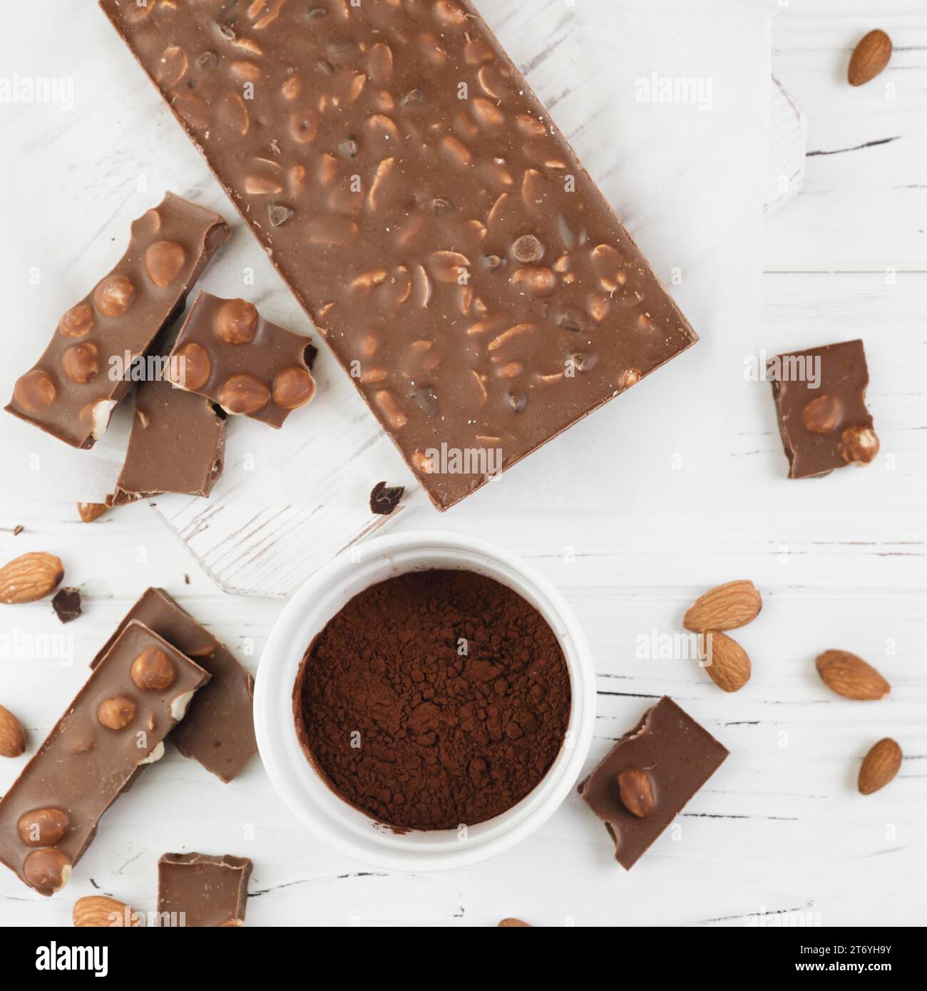 Top view chocolate stuff Stock Photo - Alamy