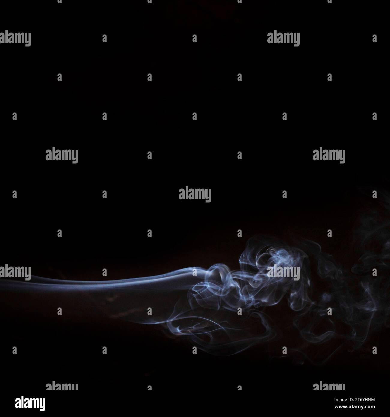 White smoke elements black background with copy space writing text ...