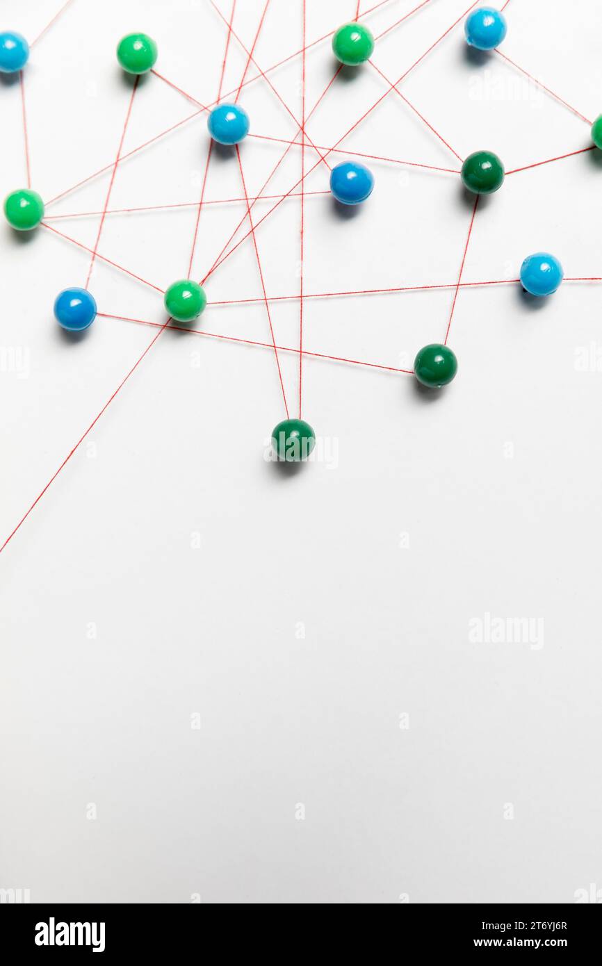 Blue green pushpin map Stock Photo - Alamy