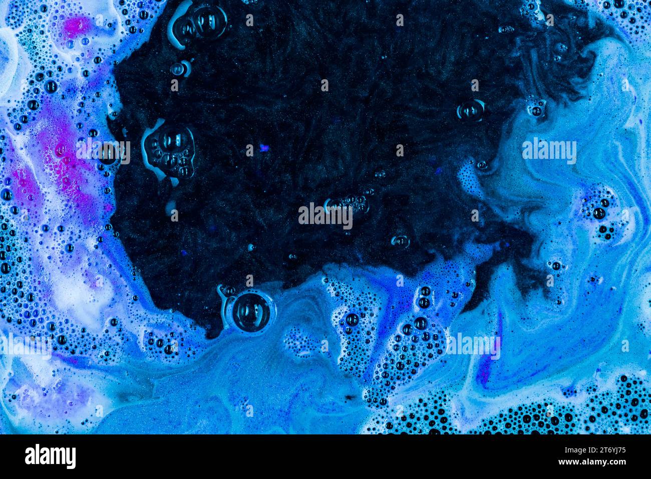 Blue foam liquid Stock Photo - Alamy