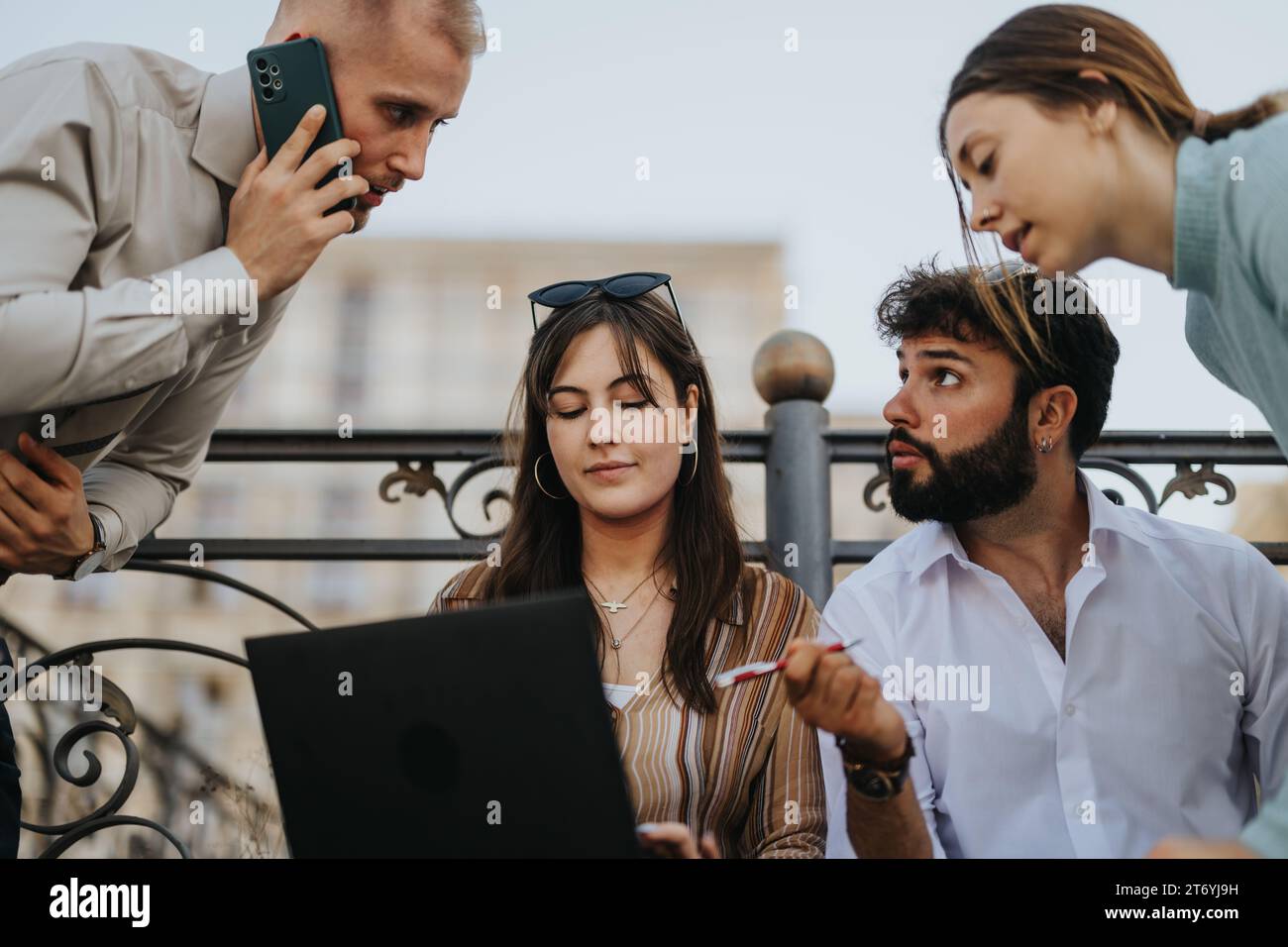 Using technology and remote work, businesspeople ensure successful ...