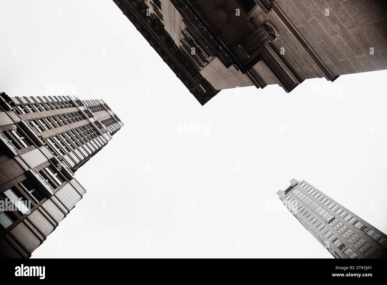 Bottom view buildings urban environment Stock Photo - Alamy