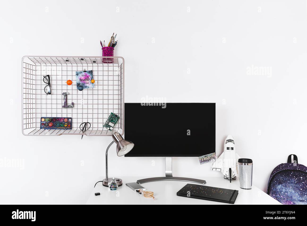 Computer creative space themed workplace Stock Photo - Alamy