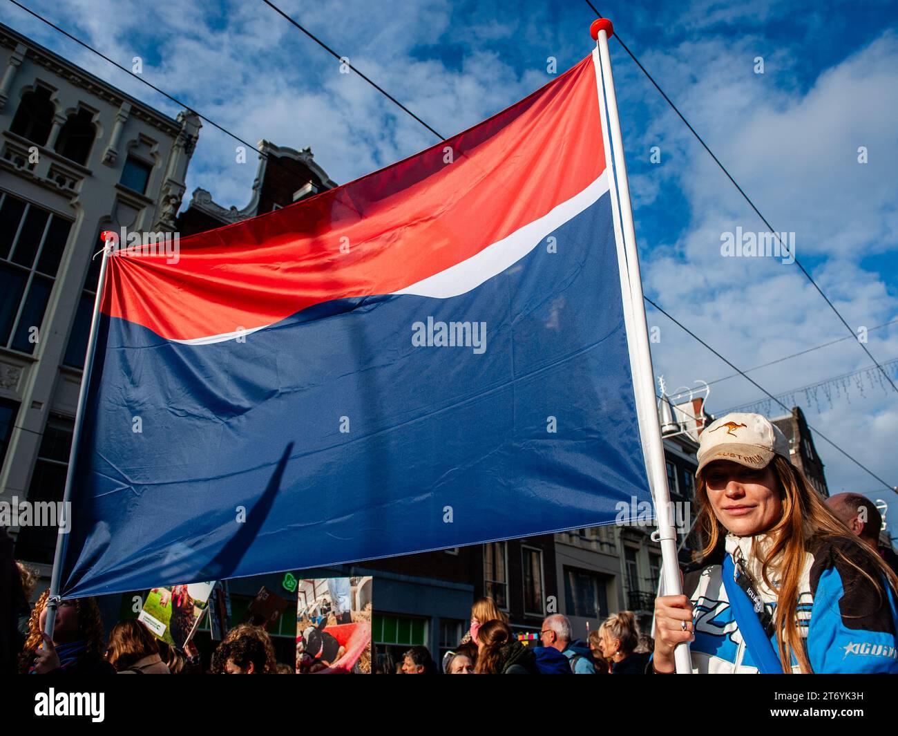 Amsterdam, Netherlands. 12th Nov, 2023. A Dutch flag is representing ...