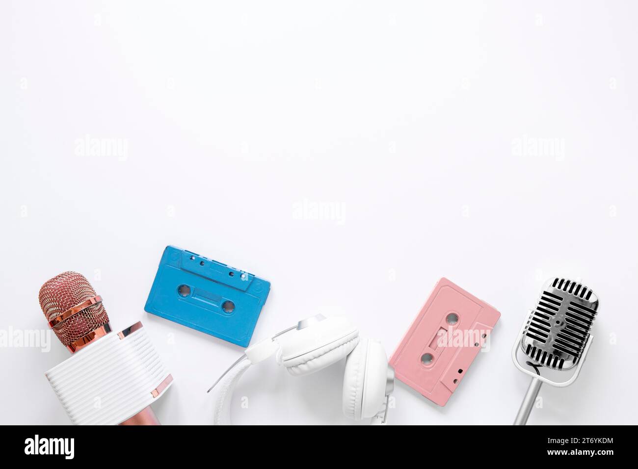 Flat lay radio items arrangement Stock Photo - Alamy