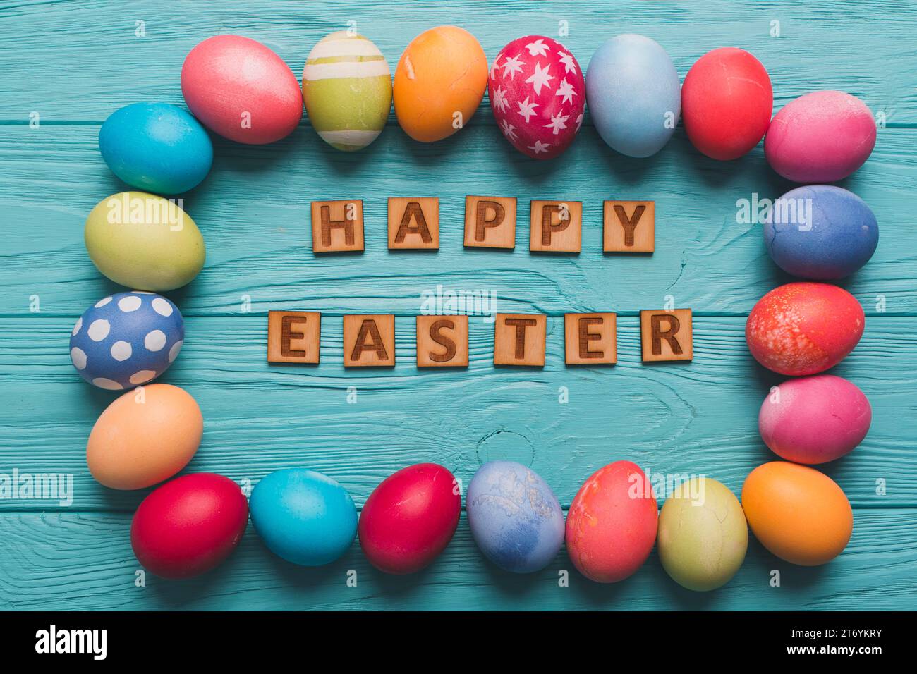 Happy easter writing egg border Stock Photo - Alamy