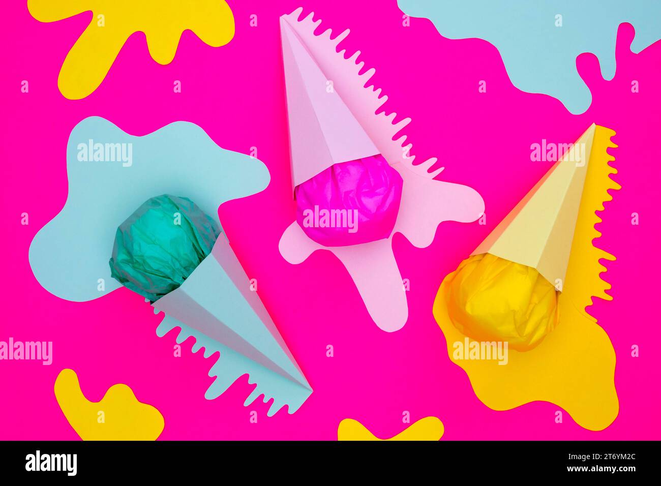 Ice cream collection made paper Stock Photo - Alamy