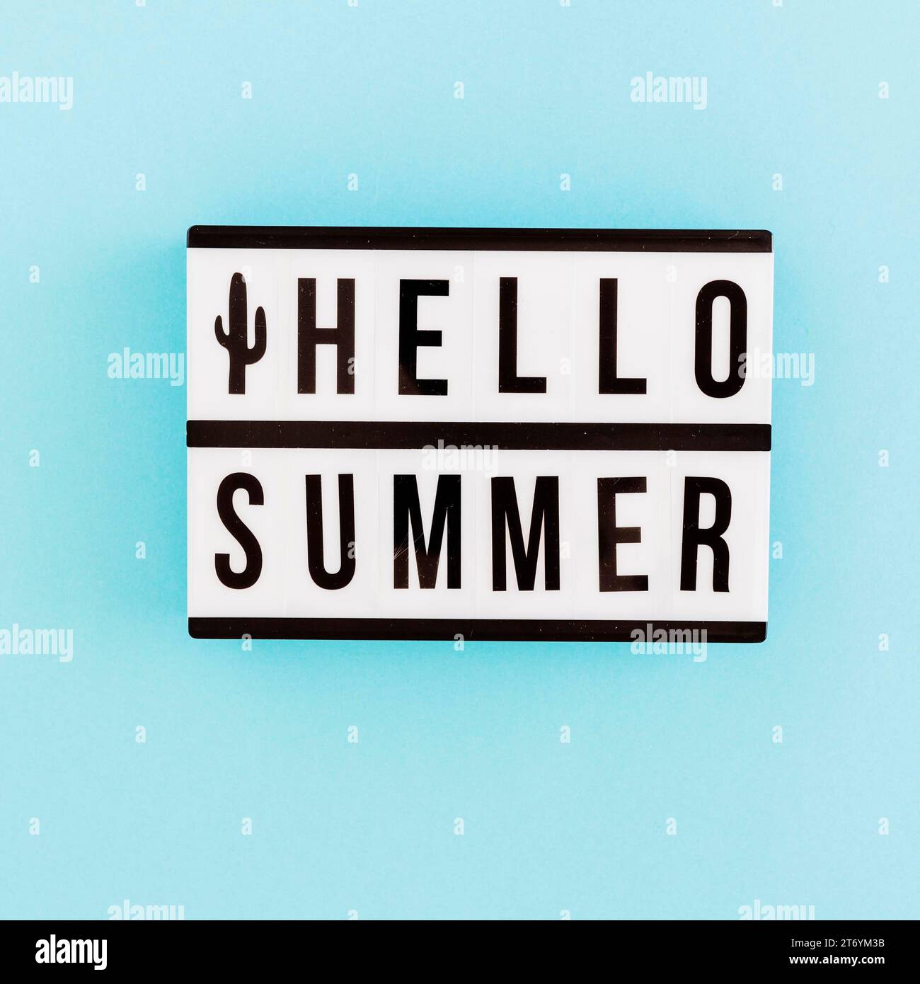 Light box with text blue background Stock Photo - Alamy