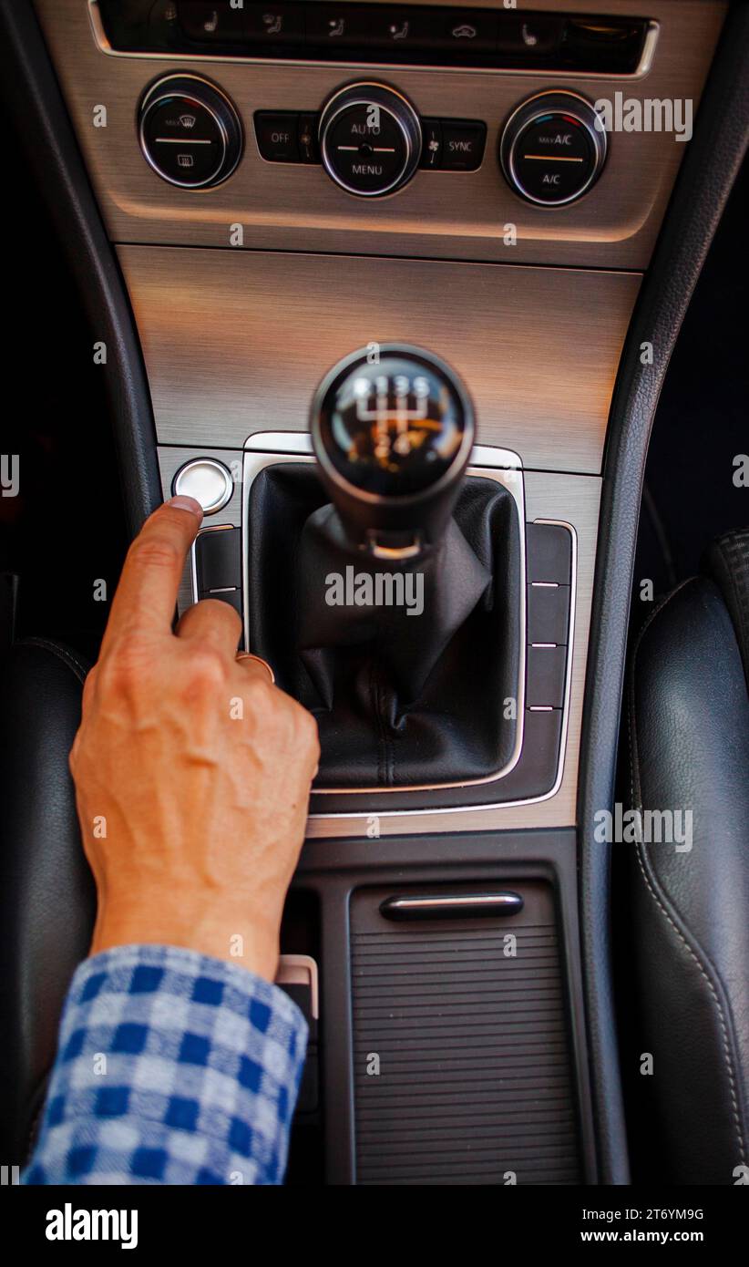 Man using gearbox Stock Photo - Alamy