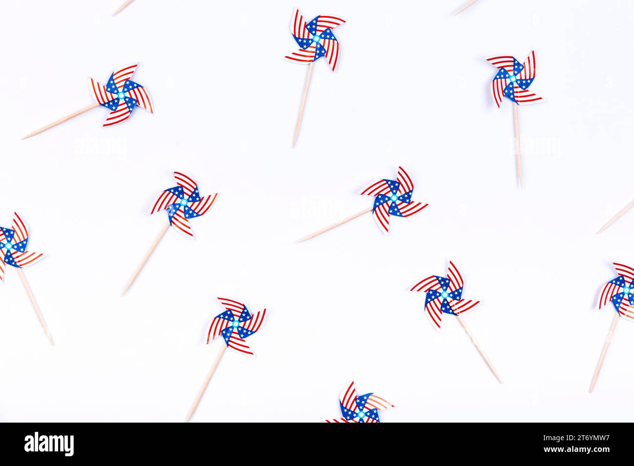 Small decorated with usa flag pinwheels white background Stock Photo ...