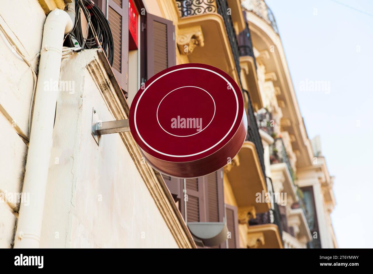 Round red sign Stock Photo - Alamy