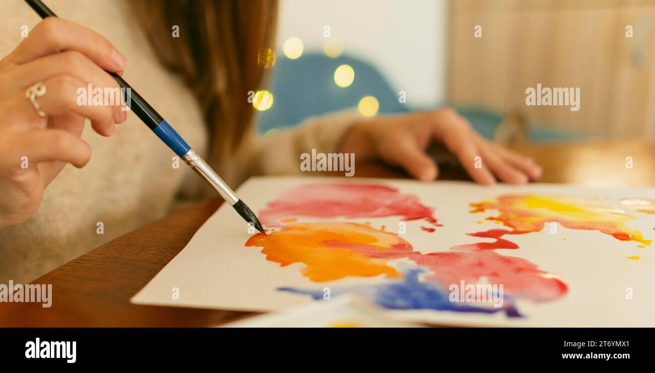 Side view paint brush abstract watercolor painting Stock Photo - Alamy