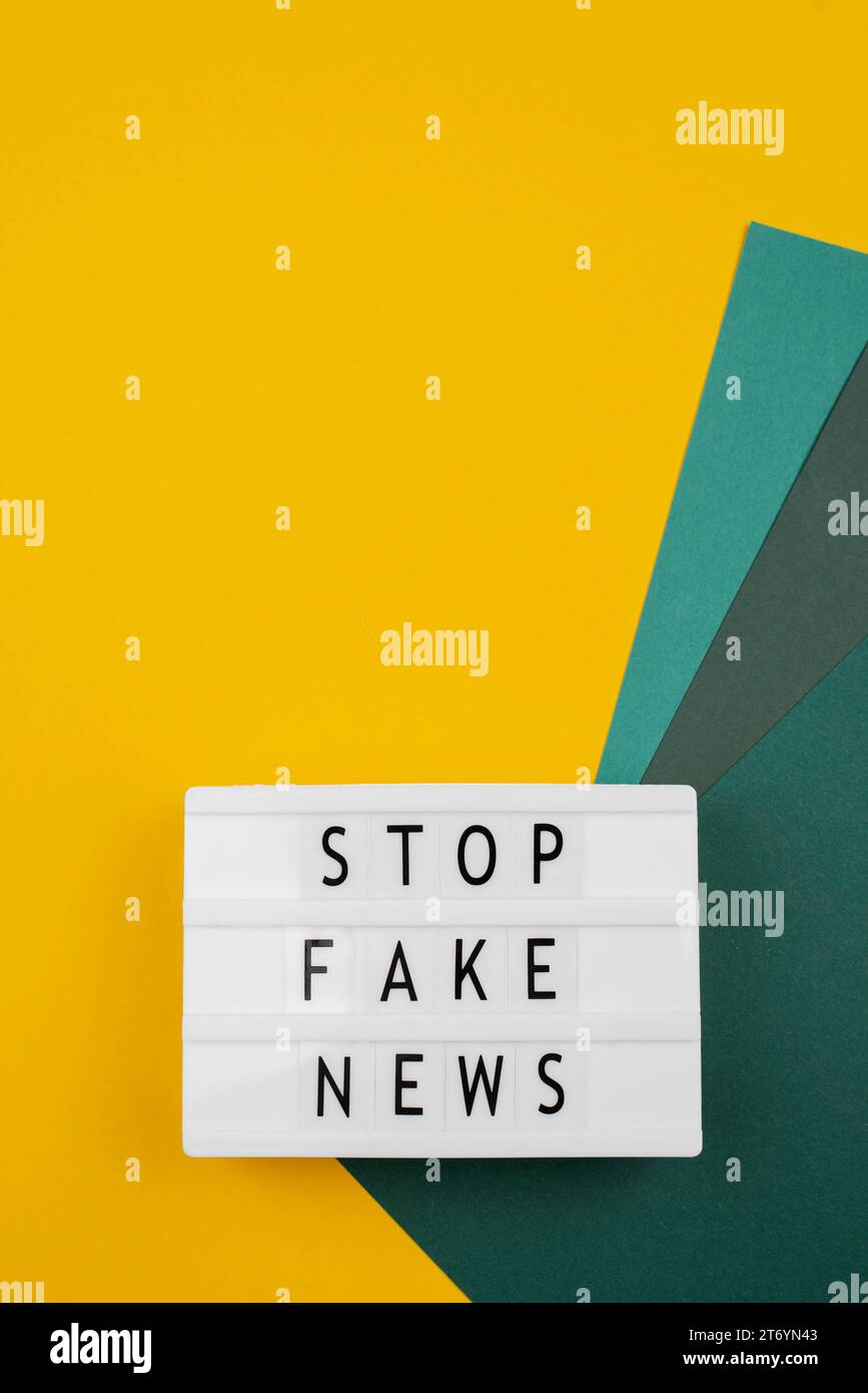 Stop misinformation concept with copy space Stock Photo - Alamy