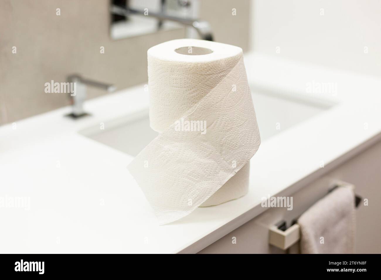 Toilet paper bathroom Stock Photo - Alamy
