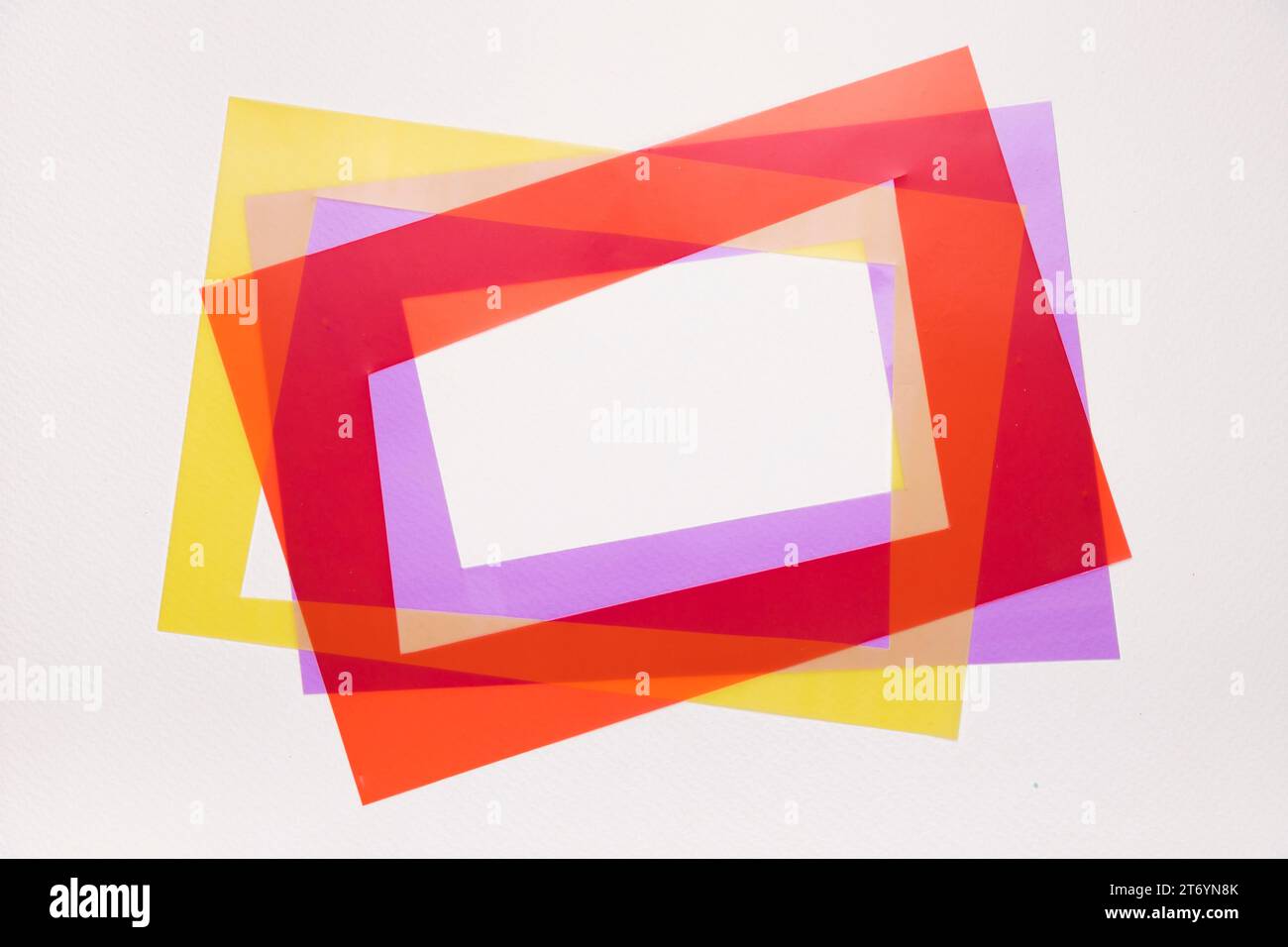Tilt red yellow purple frame white background Stock Photo - Alamy