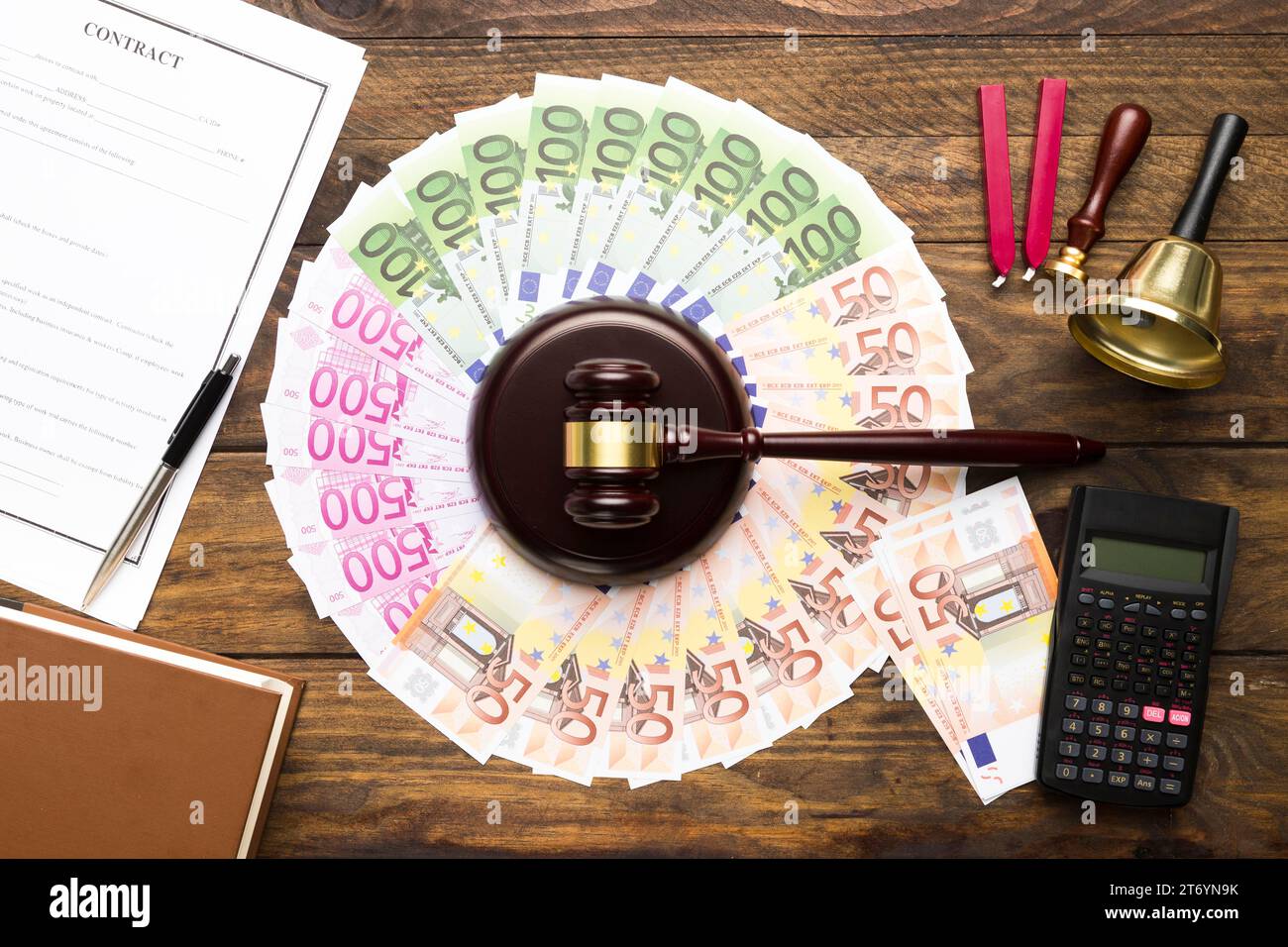 Top view arrangement with judge specific items Stock Photo - Alamy