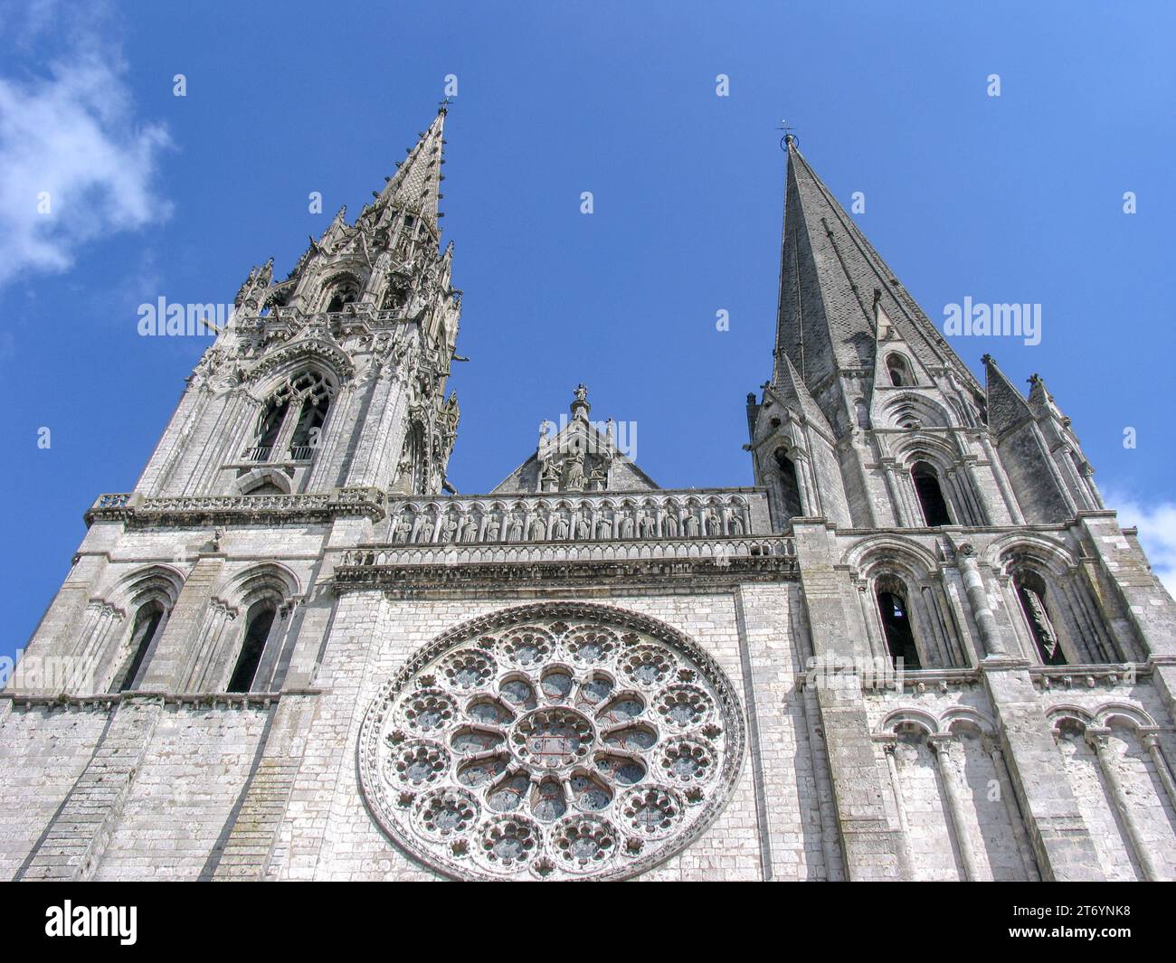Chartres Cathedral in Chartres, France, can be seen from a distance ...