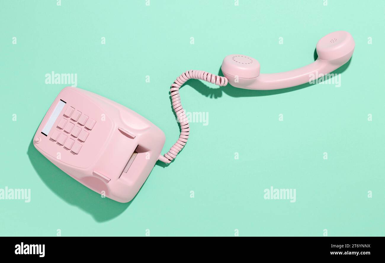 Vintage pink telephone assortment 2 Stock Photo - Alamy