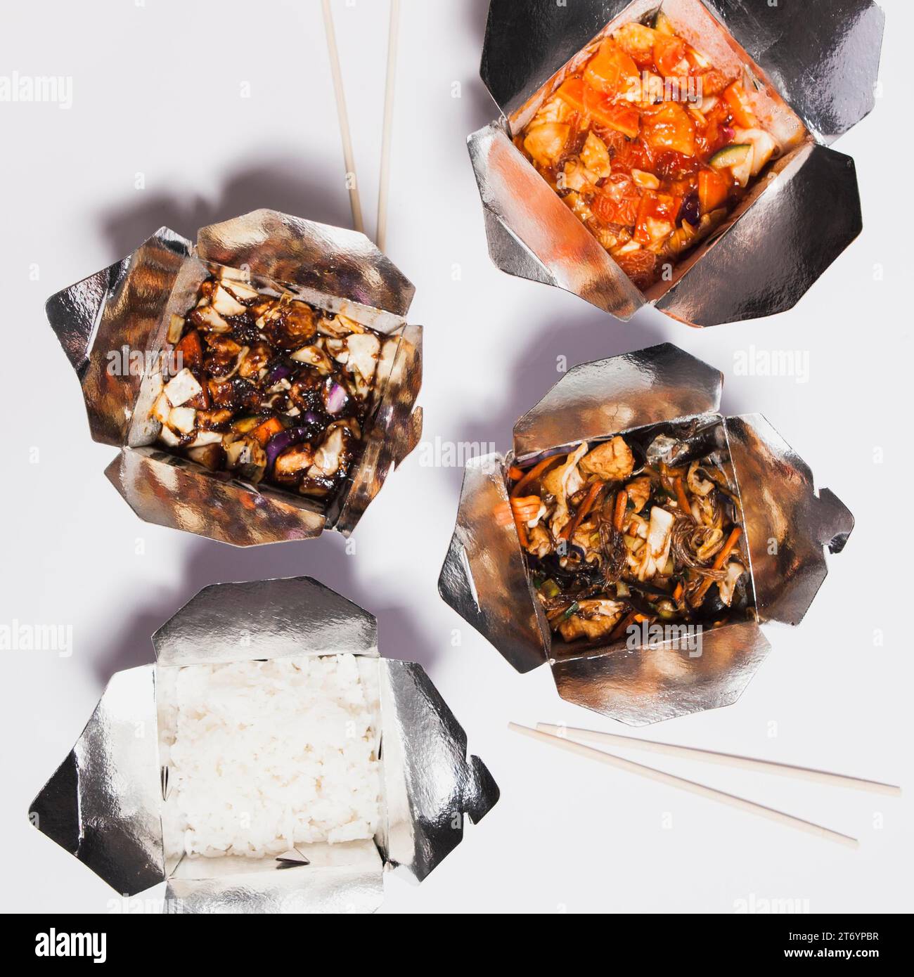 Boxes with nice asian food Stock Photo - Alamy