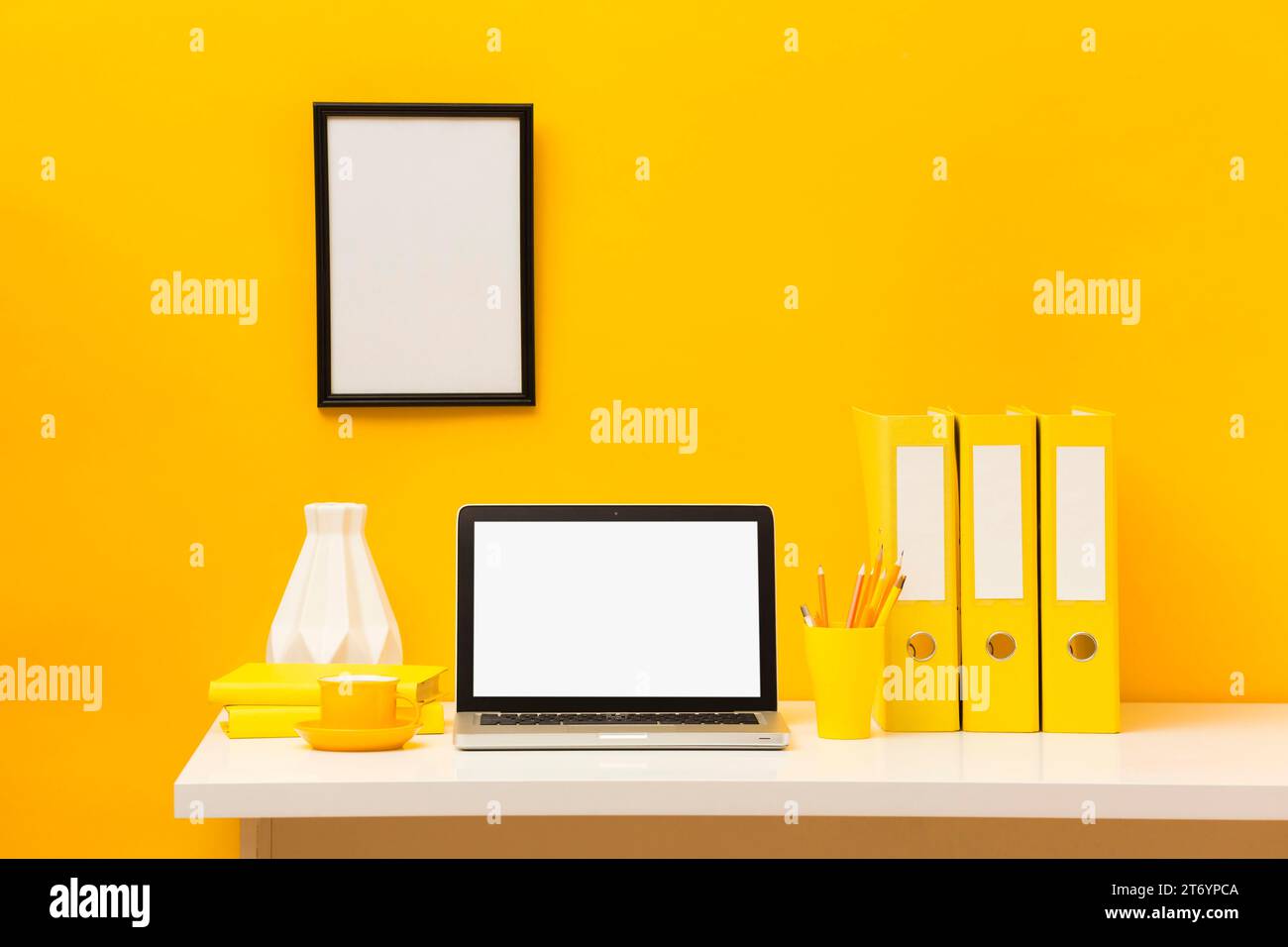 Blank laptop frame front view Stock Photo - Alamy