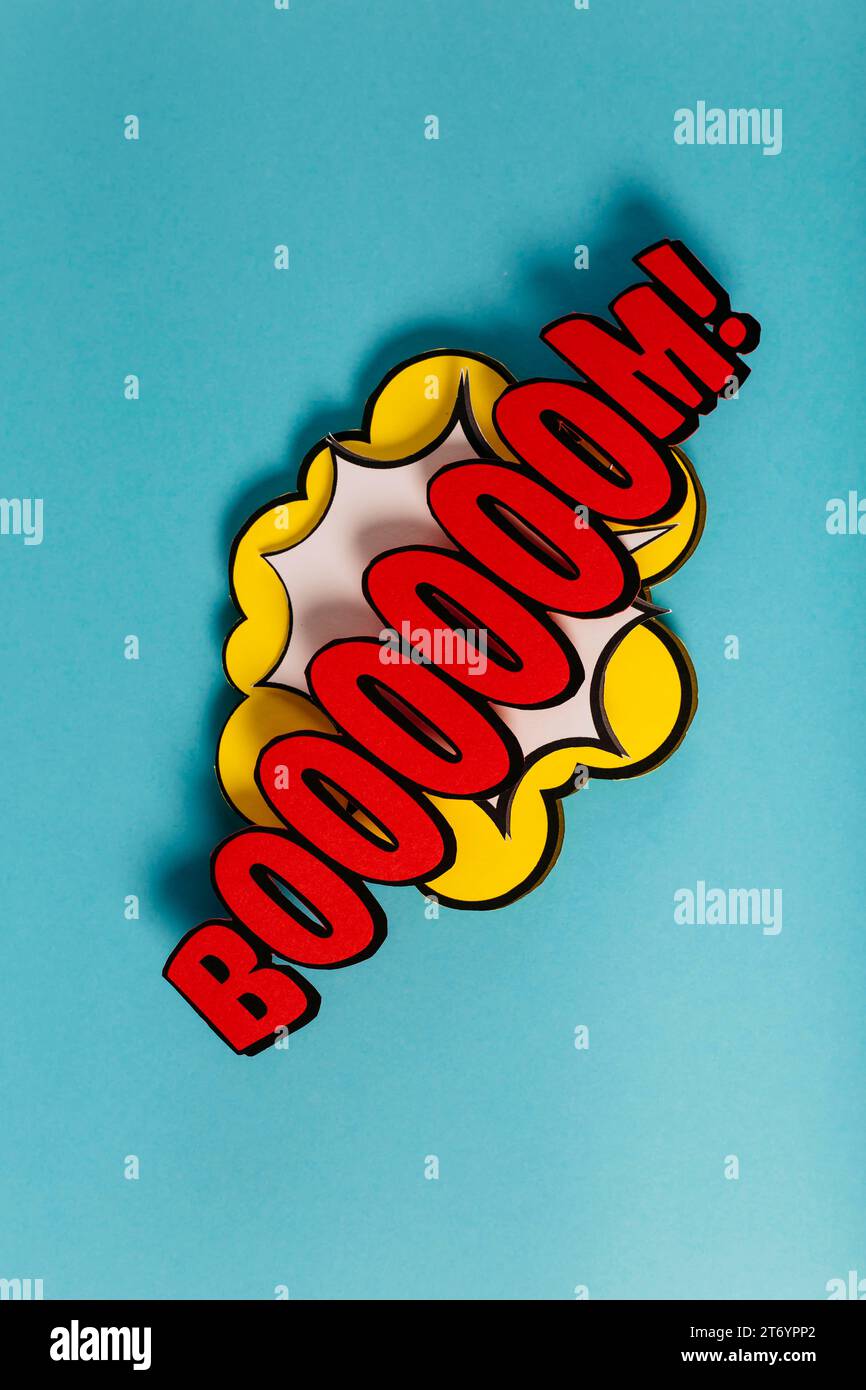 Comic wording sound effect pop art colored background Stock Photo - Alamy