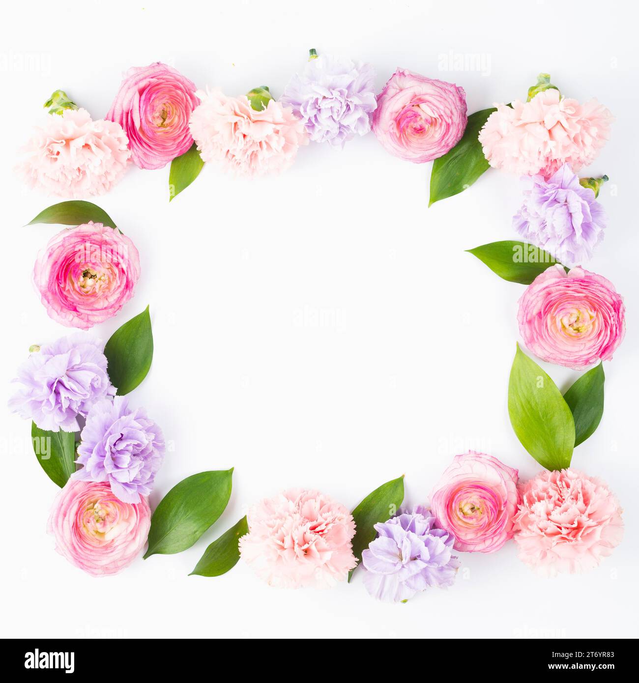 Flowery pastel square frame Stock Photo - Alamy