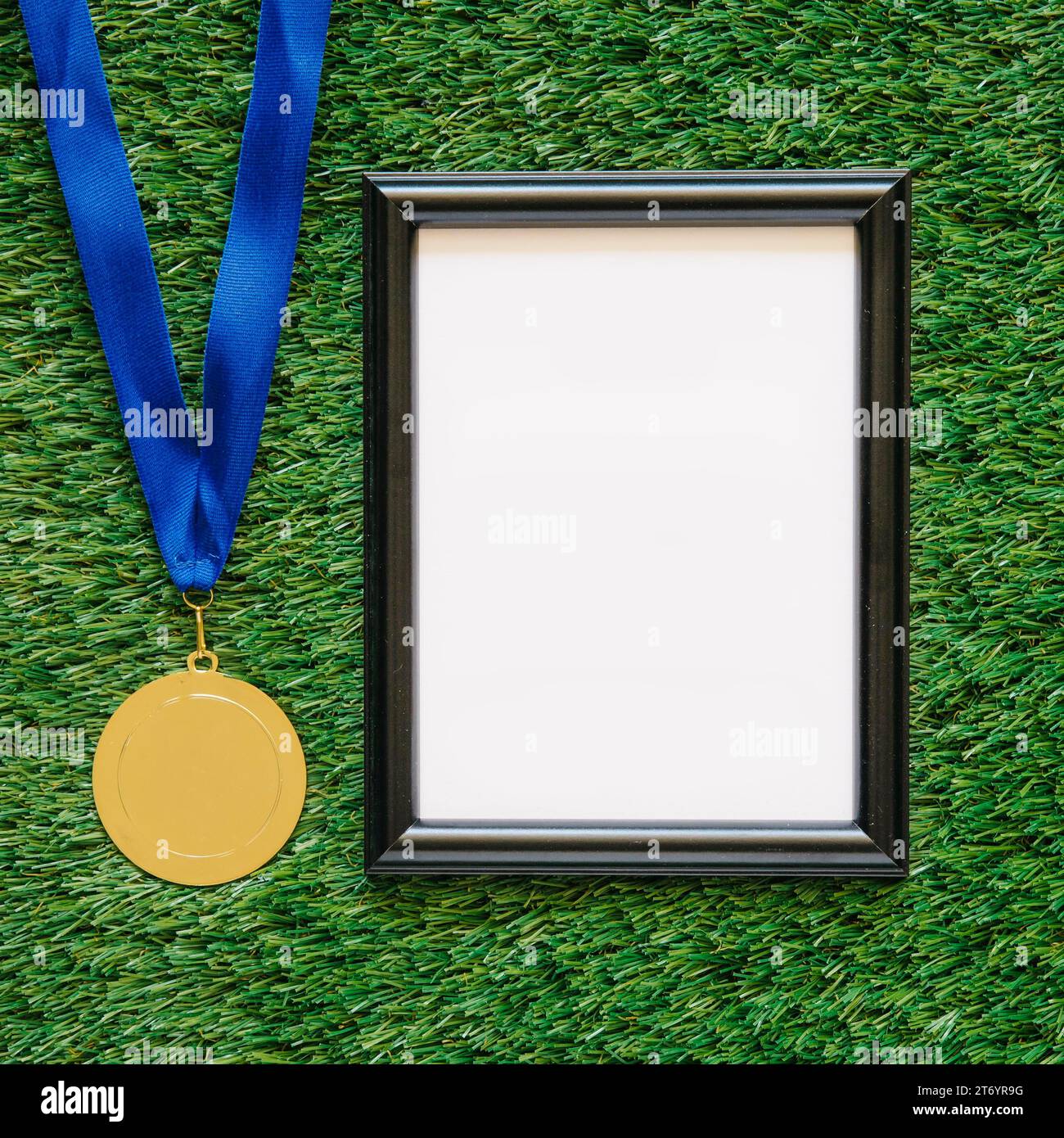 Football background with frame medal Stock Photo - Alamy