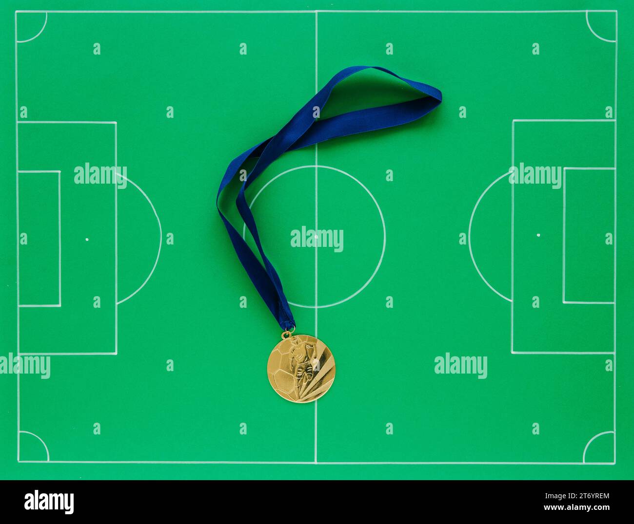 Football composition with medals Stock Photo - Alamy