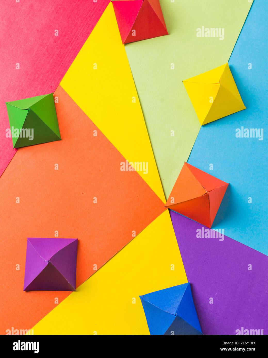 Layout bright paper origami Stock Photo - Alamy