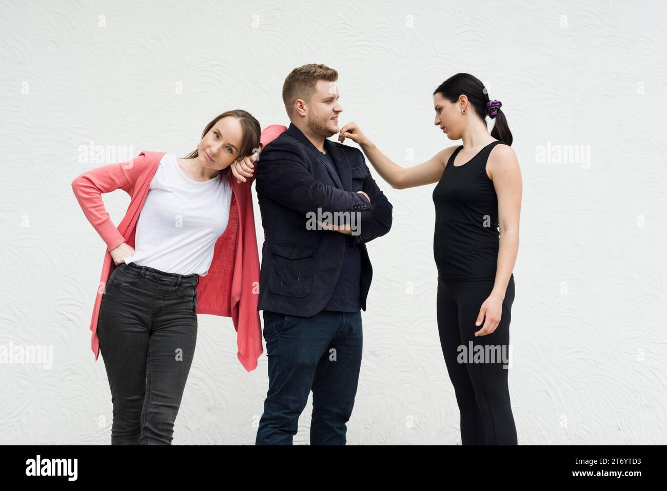 Man with lover wife white background Stock Photo - Alamy