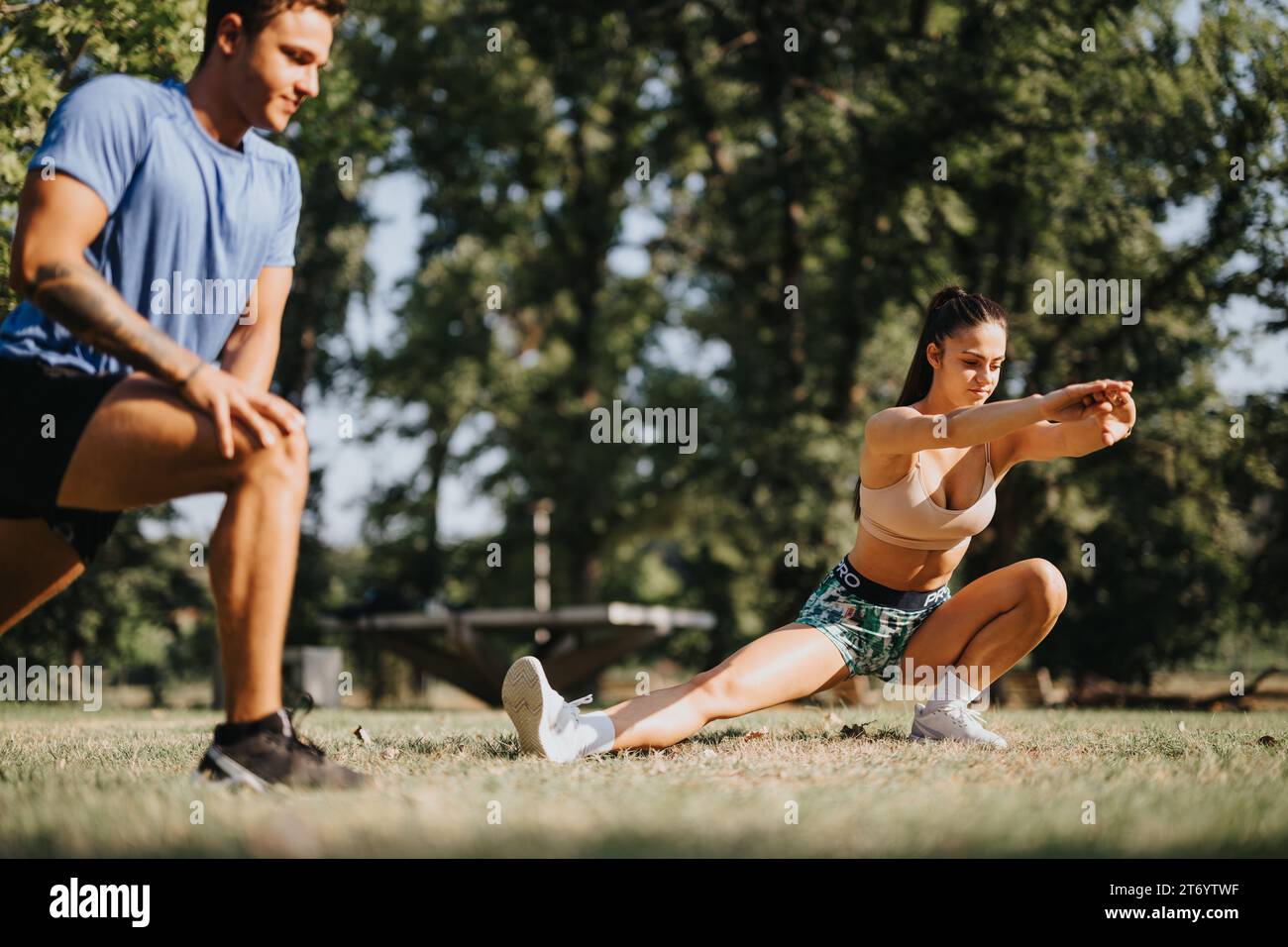 Active Friends Exercising Outdoors in the Park - Positive Results and ...