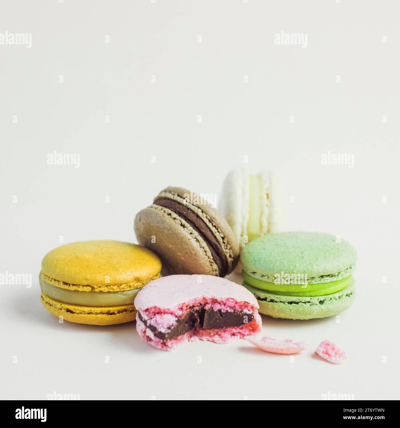 Pastel color stacked macaron Stock Photo - Alamy
