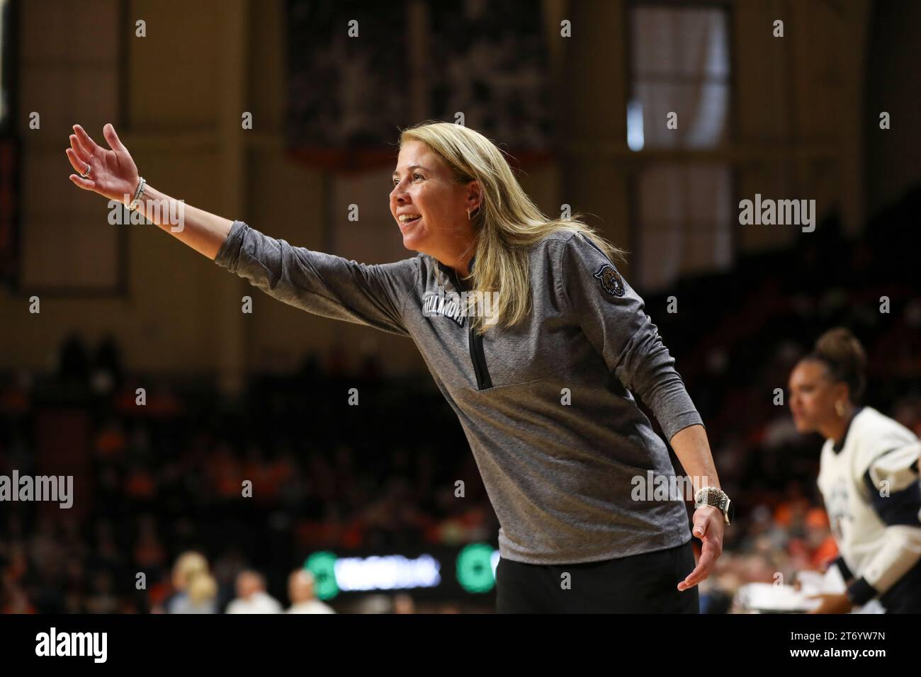 Villanova head coach Denise Dillon reacts during the second half of an ...