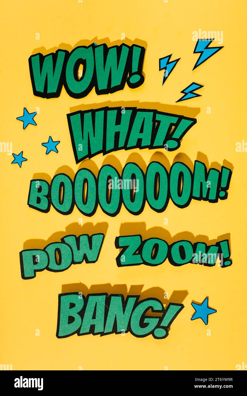 Set expression text yellow background Stock Photo - Alamy