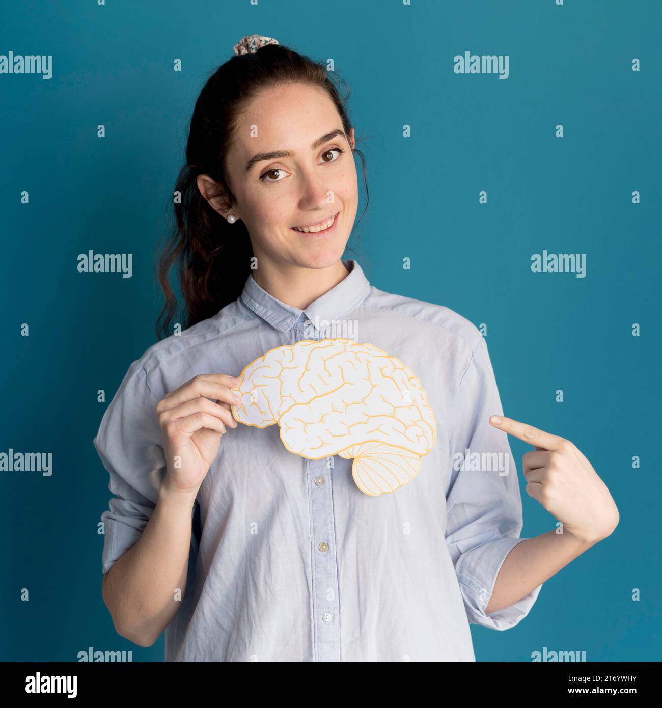 Happy brain woman hi-res stock photography and images - Alamy