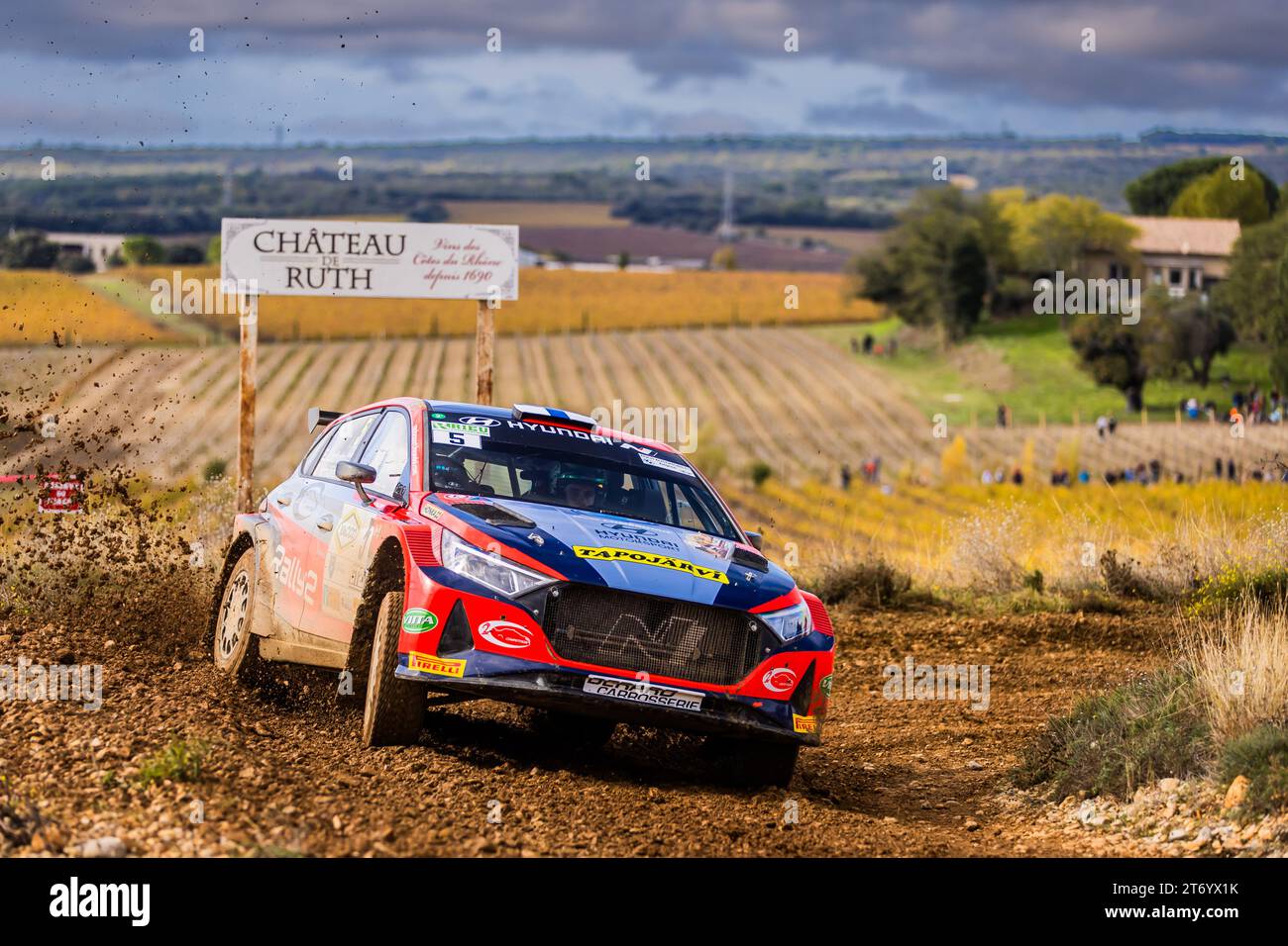 05 LINDHOLM Emil, HANALAINEN Reeta, Hyundai i20N Rally2, action during the Rallye Terre de ...