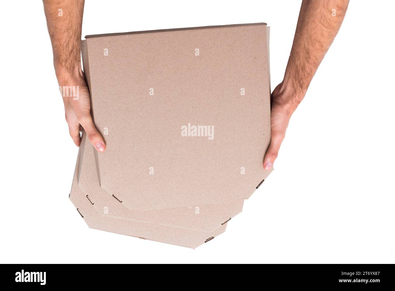 Top view pile boxes with pizza Stock Photo - Alamy