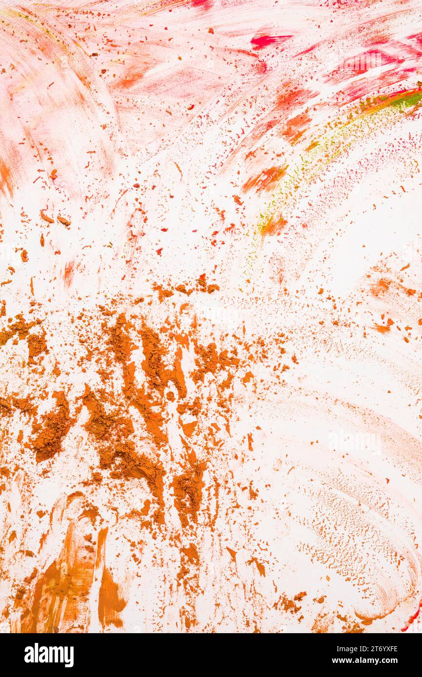 White background with holi powder stained Stock Photo - Alamy