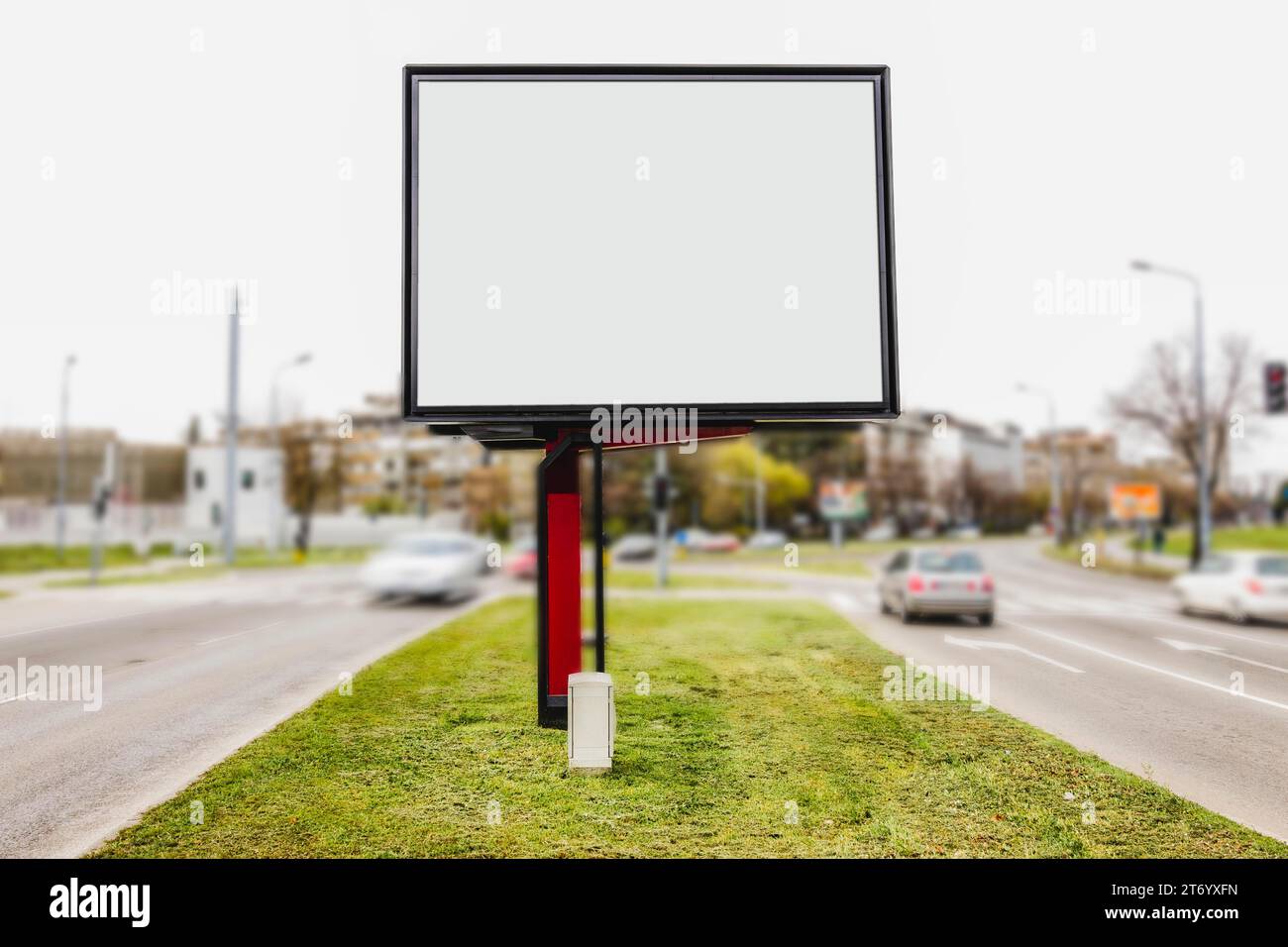White blank space advertisement road intersection Stock Photo - Alamy