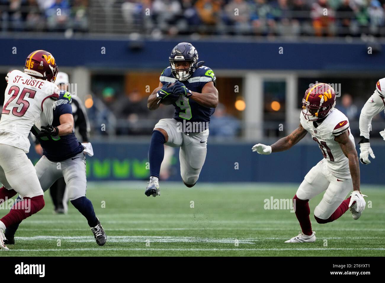 Seattle Seahawks running back Kenneth Walker III (9) runs against ...